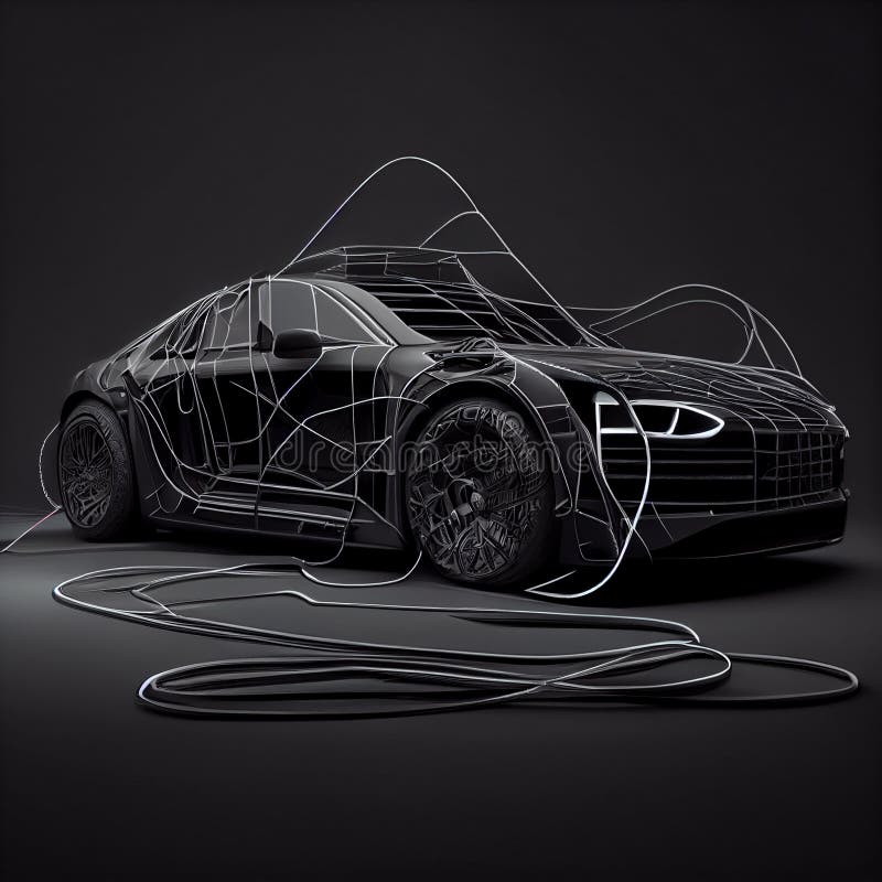 Electric car concept stock illustration. Illustration of future - 269068263