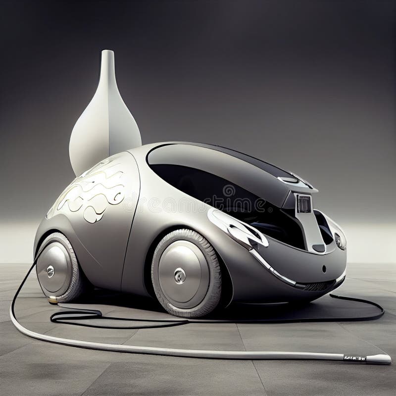 Electric car concept stock illustration. Illustration of battery ...