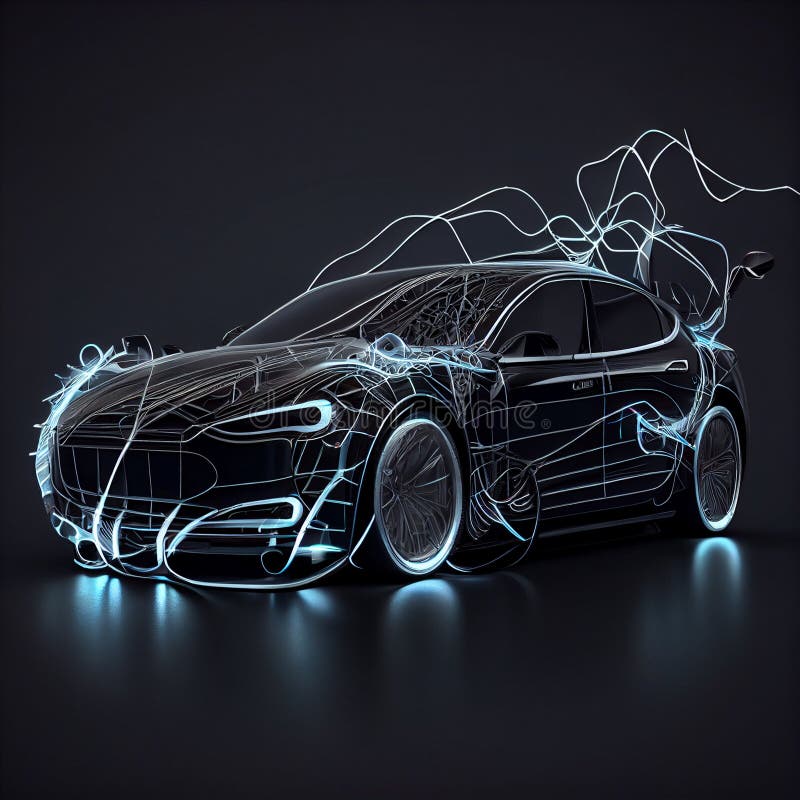 Electric car concept stock illustration. Illustration of electrical ...