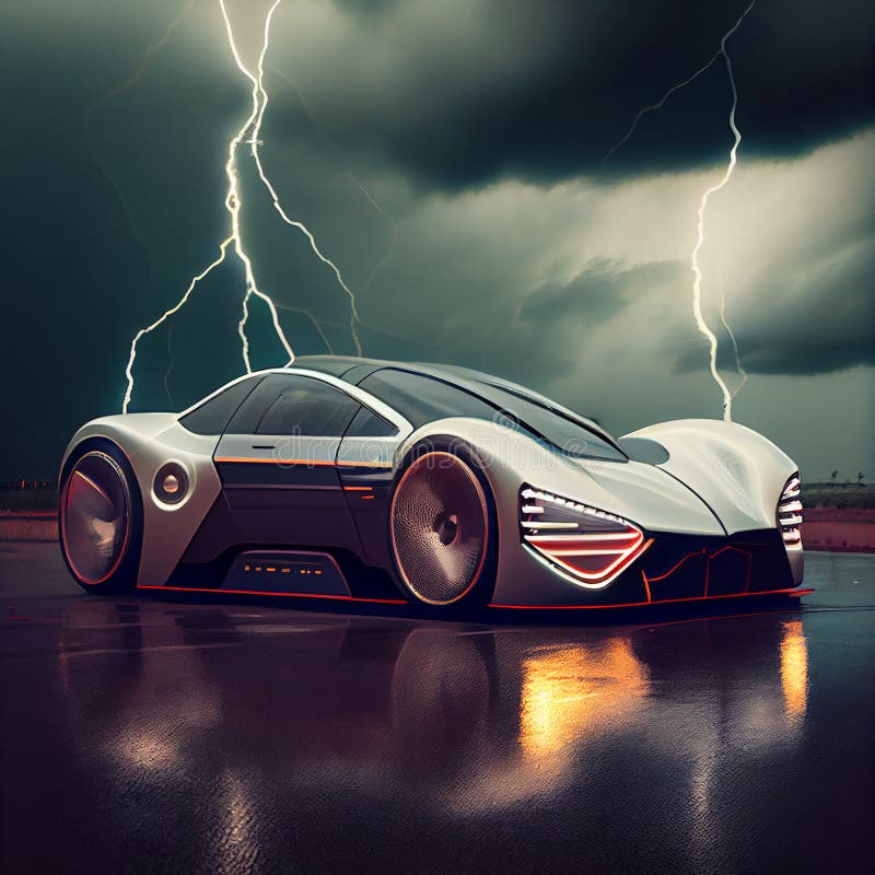 Electric car concept stock illustration. Illustration of technology ...