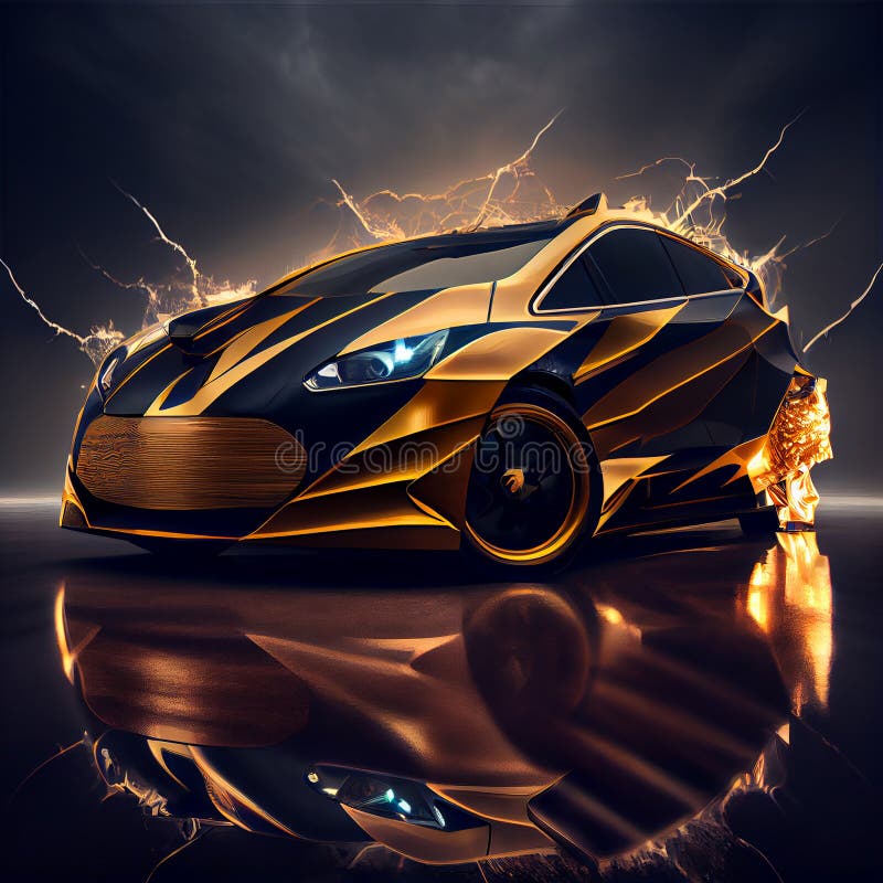 Electric car concept stock illustration. Illustration of drive - 270496935