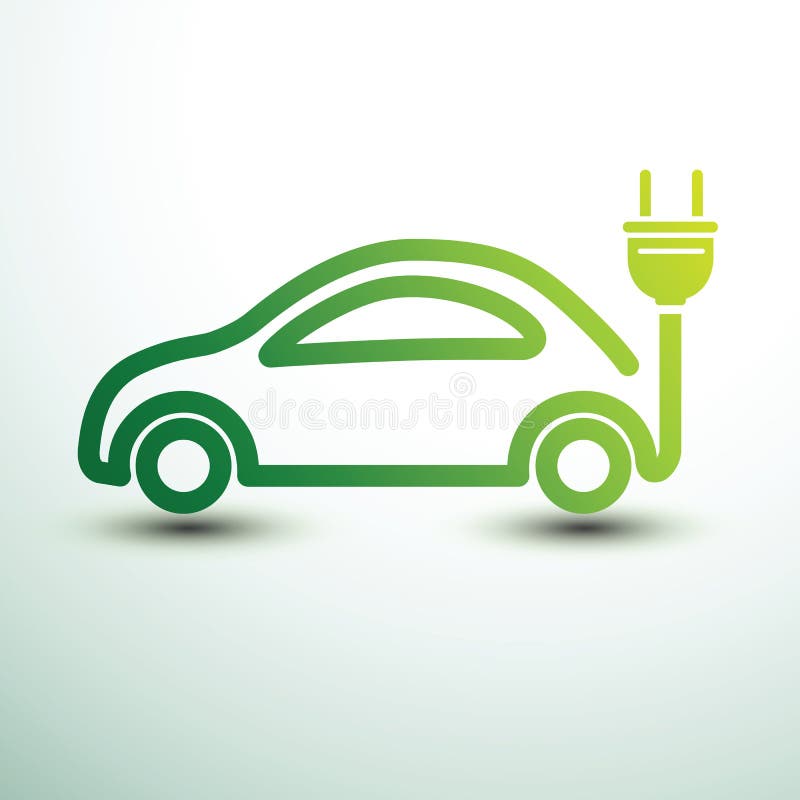 Electric Vehicle Charging Station Road Sign Stock Vector - Illustration ...