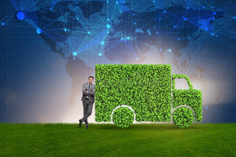 The Electric Car Concept in Green Environment Concept Stock Photo ...