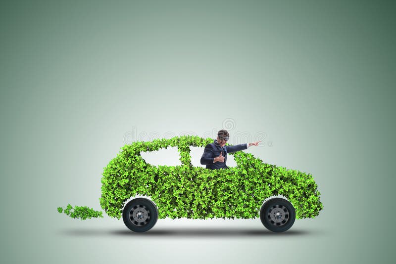 The Electric Car Concept in Green Environment Concept Stock Image ...