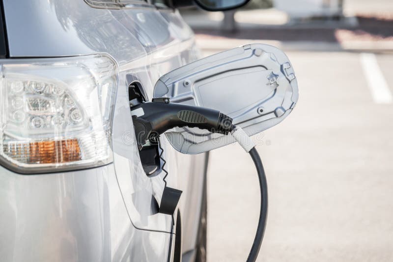Electric Car Connected To EV Charging Station Stock Photo - Image of ...