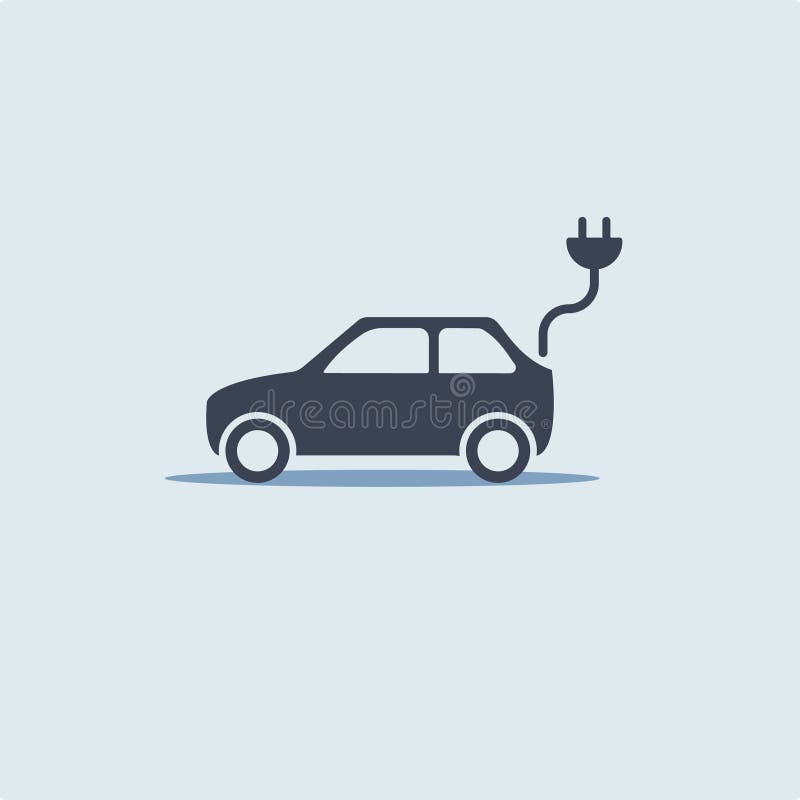 Electric Car Dark Icon. Vector Simple Flat Symbol Stock Vector ...