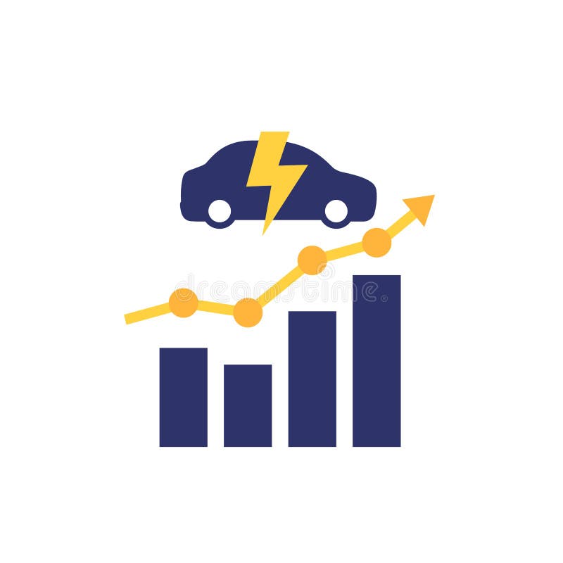 Electric Car, Ev Growing Market Icon, Vector Stock Vector ...