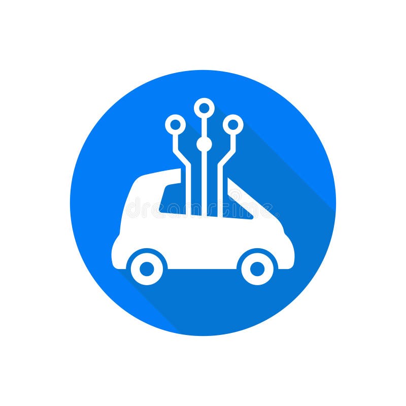 Electric Car Flat Style Vector Icon. AI Car. Stock Vector ...