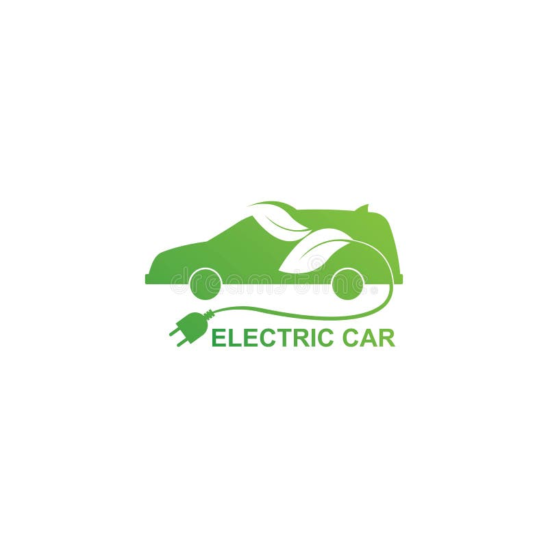 Electric Car Green Car Vector Illustration Stock Vector - Illustration ...