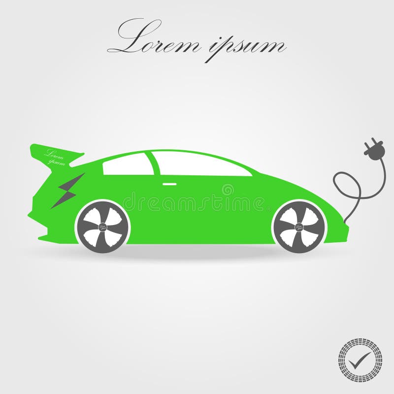 Electric Car Icon, Vector. Side View of Electric Car Stock Vector ...