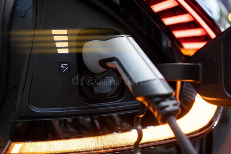 Electric car inlet stock image. Image of cable, plug - 268444965