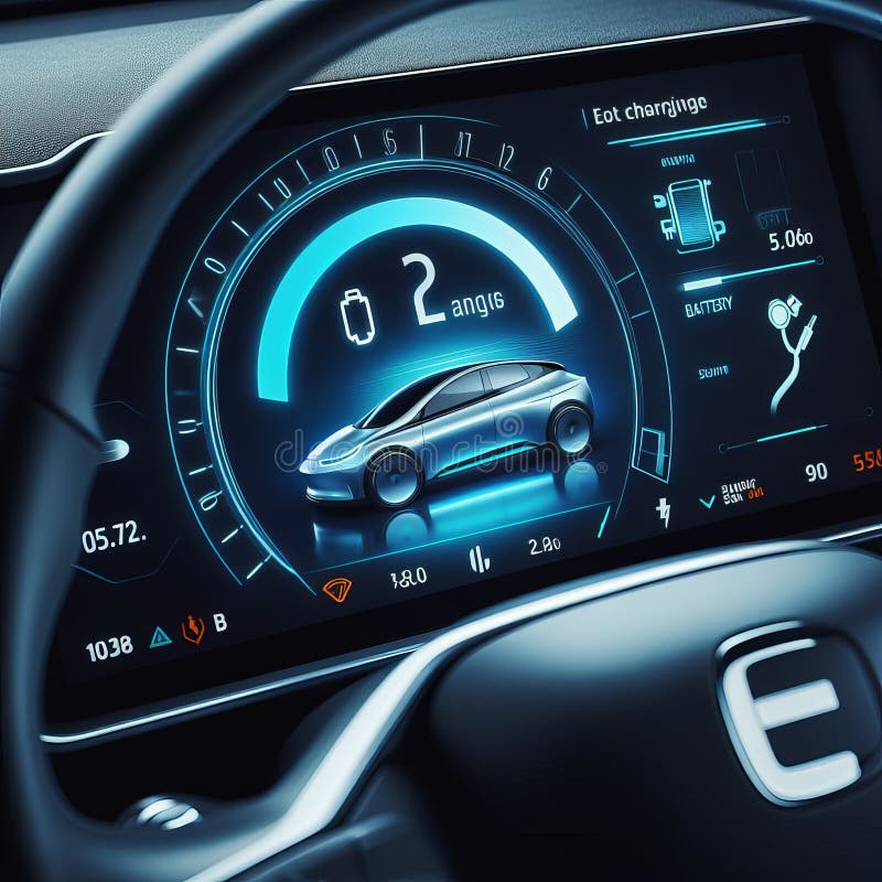 Electric Car Interface Display Stock Image - Image of vehicle ...
