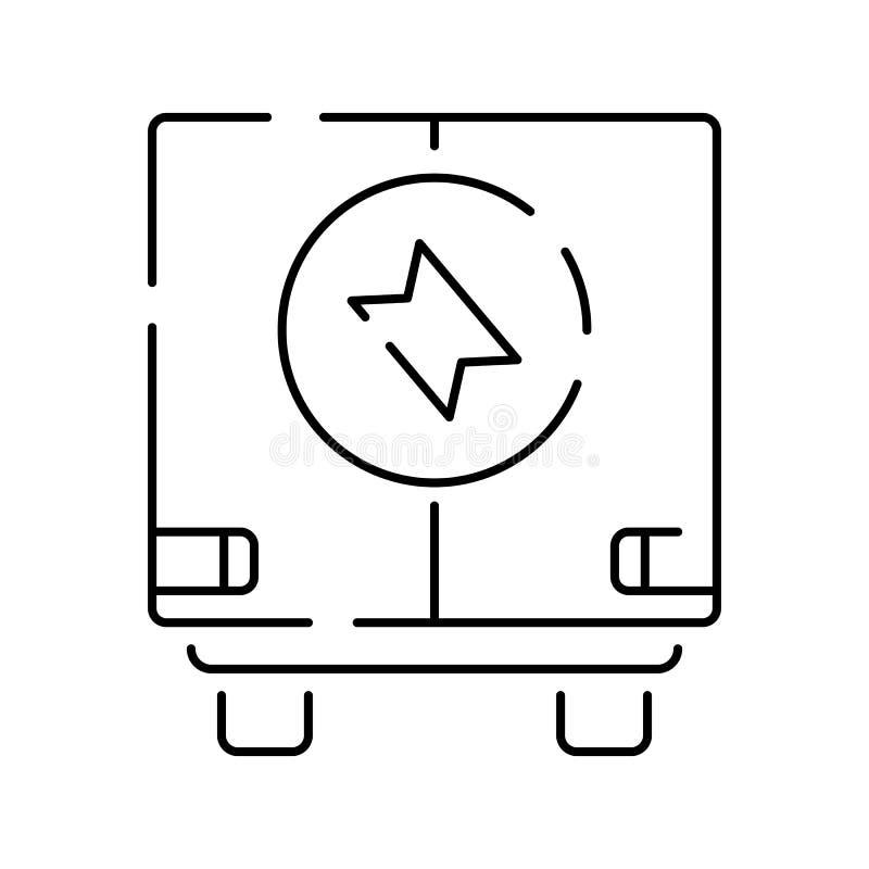 Electric Car Line Icon, Green Car Icon Logo Design Vector Concept. Thin ...