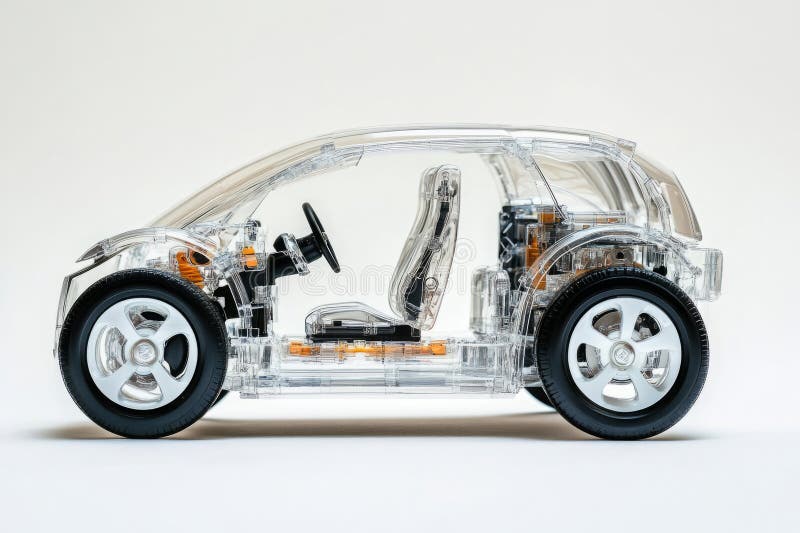 Electric Car Model with Internal Components Stock Photo - Image of ...