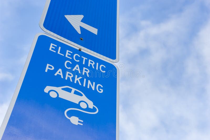 Electric car parking sign stock photo. Image of hybrid - 59427770