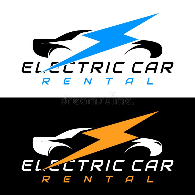 Electric Car Rental Logo Design Vector Stock Vector - Illustration of ...