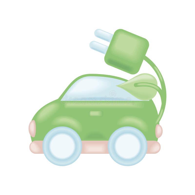 Electric Car for Saving Energy Stock Illustration - Illustration of ...