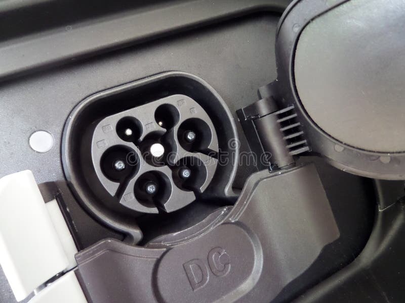 Electric Car Sharger Socket - DC Power Sign Stock Photo - Image of shot ...