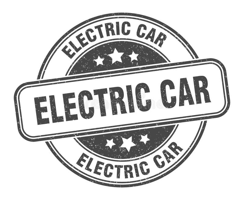 Electric Car Stamp. Electric Car Round Grunge Sign Stock Vector ...