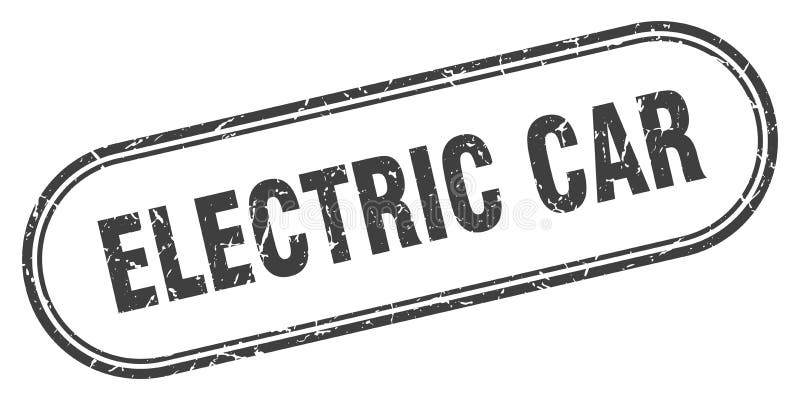 Electric Car Stamp. Electric Car Round Isolated Sign Stock Vector ...