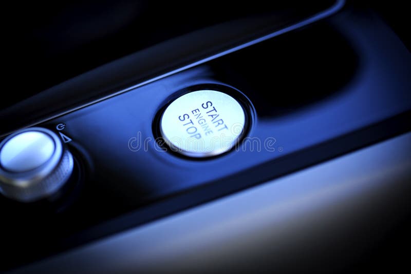 Electric car start button stock photo. Image of luxury - 119316634