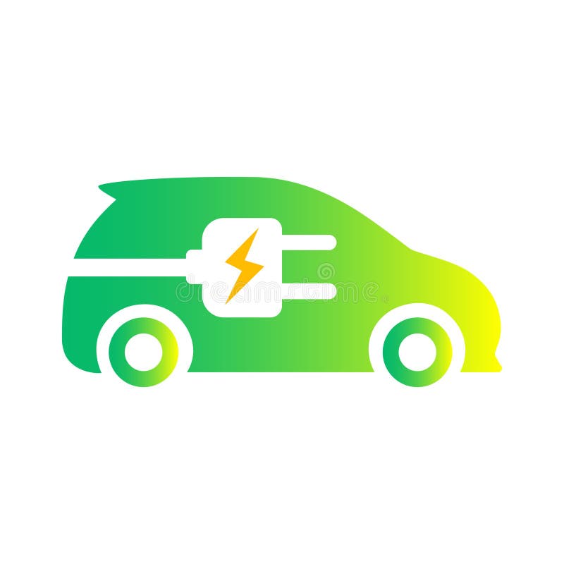 Electric Car Symbol Plug Charging Green Technology Stock Illustration ...