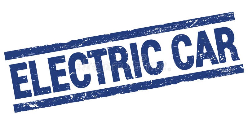 ELECTRIC CAR Text on Blue Rectangle Stamp Sign Stock Illustration ...