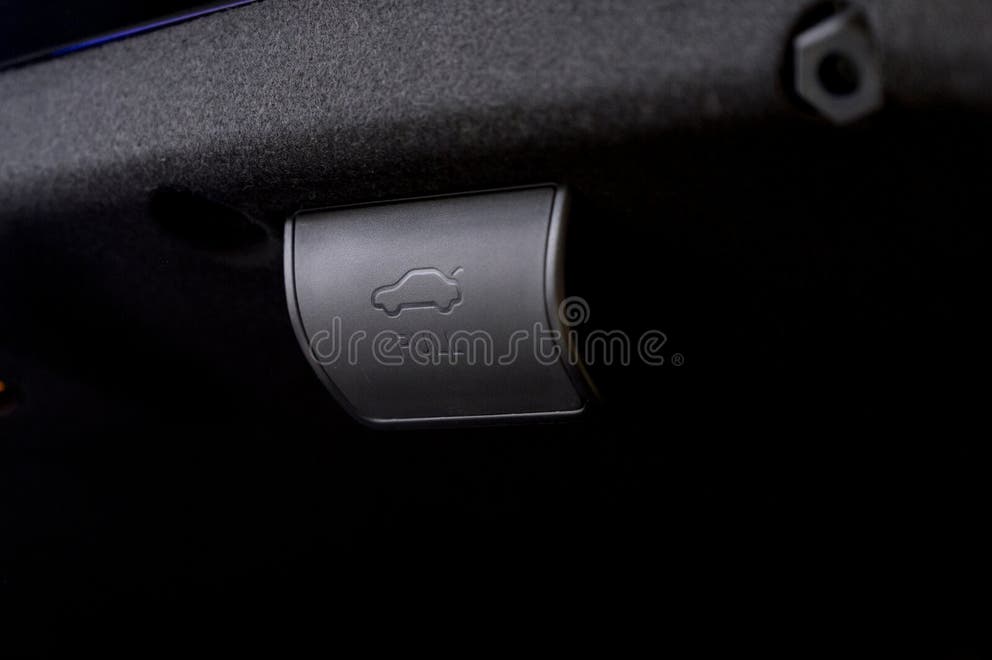Electric Car Trunk Lock Button with Trunk Closing Handle. Rear Trunk ...
