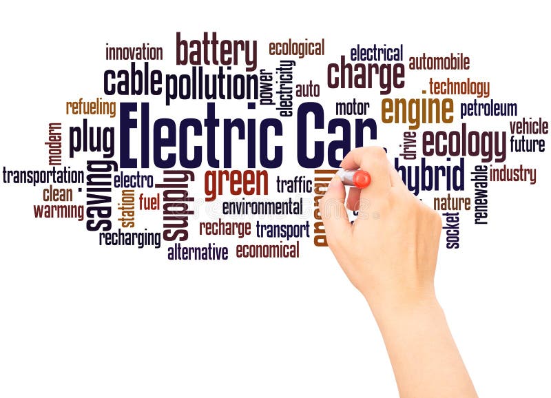 Electric Car Word Cloud Hand Writing Concept Stock Illustration ...