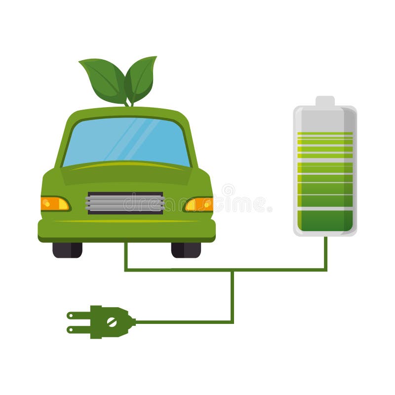 Electric card ecology icon stock illustration. Illustration of charging ...