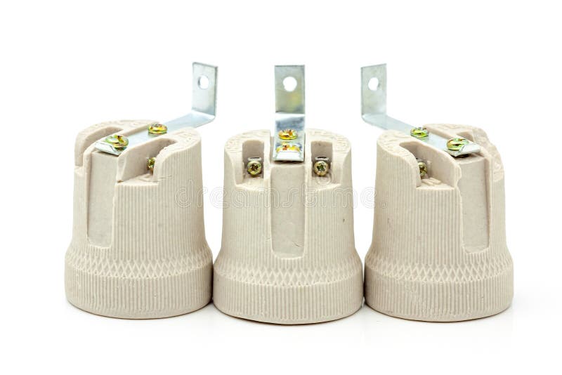 Electric Ceramic Socket E27 Stock Image - Image of black, holder: 255062015