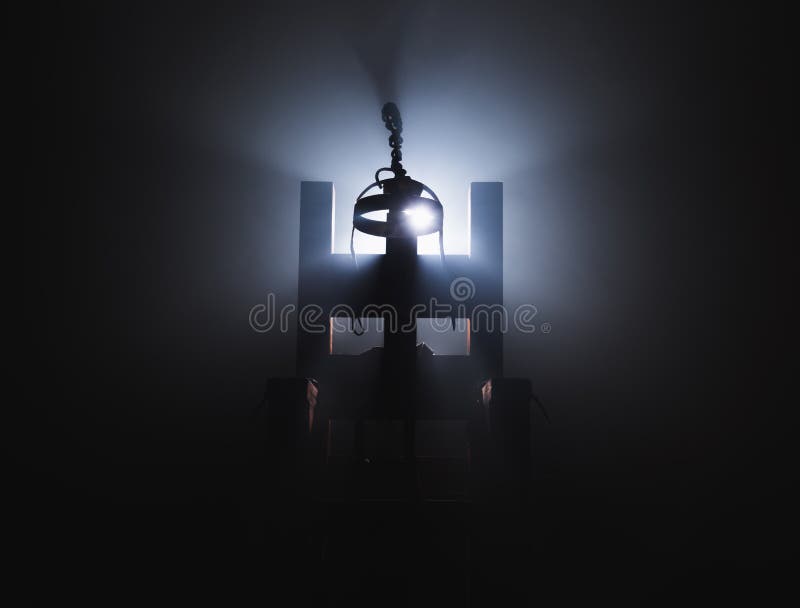 Electric Chair in a Dark Background Stock Image - Image of criminal ...