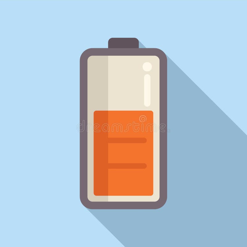 Electric Charge Battery Icon Flat Vector. Cell Capacity Stock Vector - Illustration of charge ...