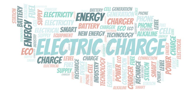 Electric Charge Typography Word Cloud Create with the Text only. Stock ...