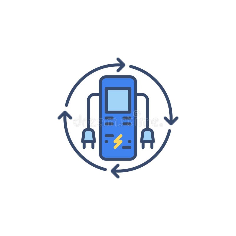 Electric Charging Point with Arrows Vector Colored Icon Stock Vector ...