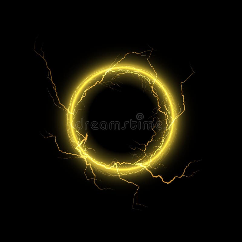 Electric Circle with Lightning Bolts Vector Illustration Stock Vector ...