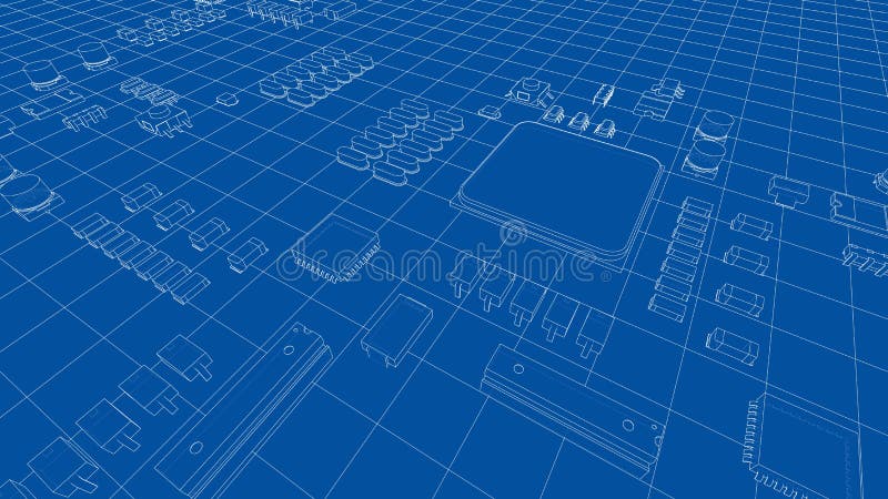 Electric Circuit Board, Various Chips. Vector Stock Illustration ...