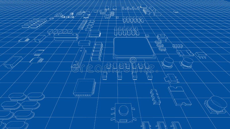 Electric Circuit Board, Various Chips. Vector Stock Vector ...