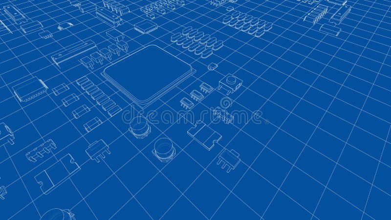Electric Circuit Board, Various Chips. Vector Stock Vector ...
