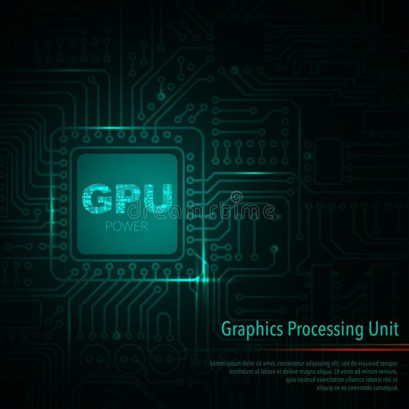 Electric circuit gpu chip stock vector. Illustration of board - 275019269