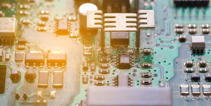 Electric Circuit. High Technology. Soft Focus. Blurry Focus Stock Photo ...