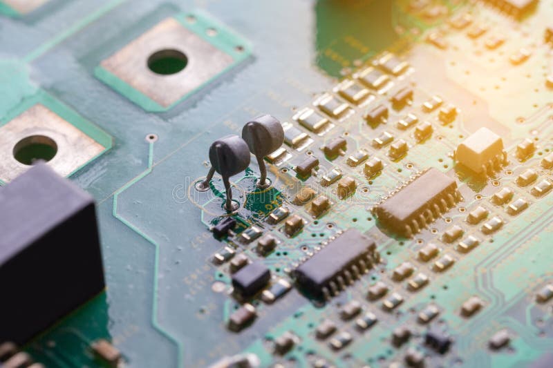 Electric Circuit. High Technology. Soft Focus. Blurry Focus Stock Photo ...