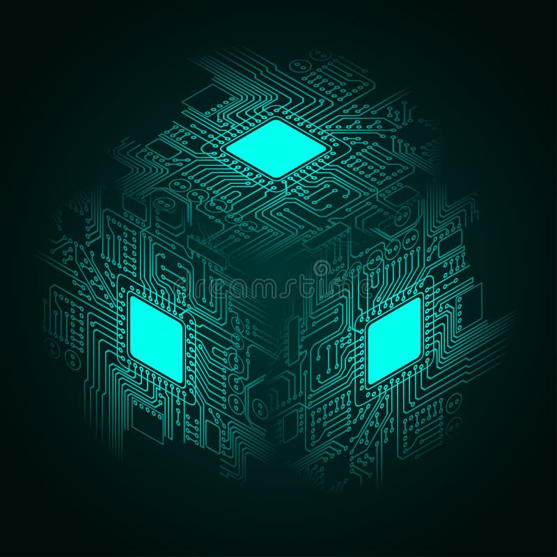 Microchip Cube Stock Illustrations – 342 Microchip Cube Stock ...