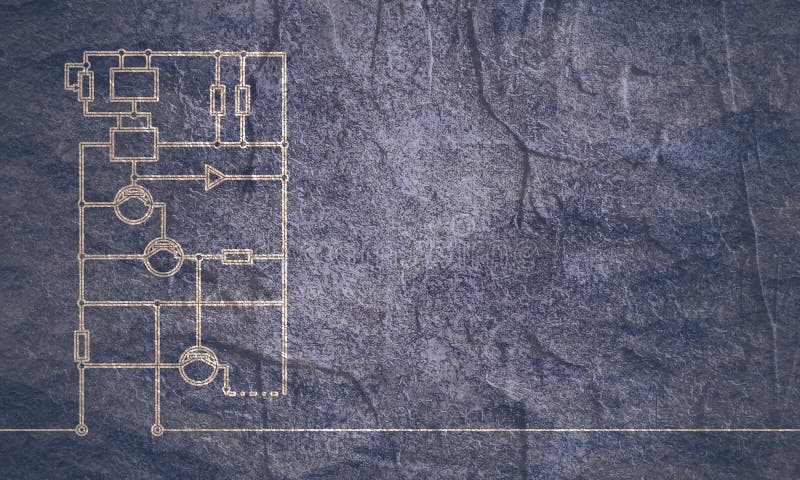 Electric Circuit Scheme. Stone Material Grunge Texture Stock ...