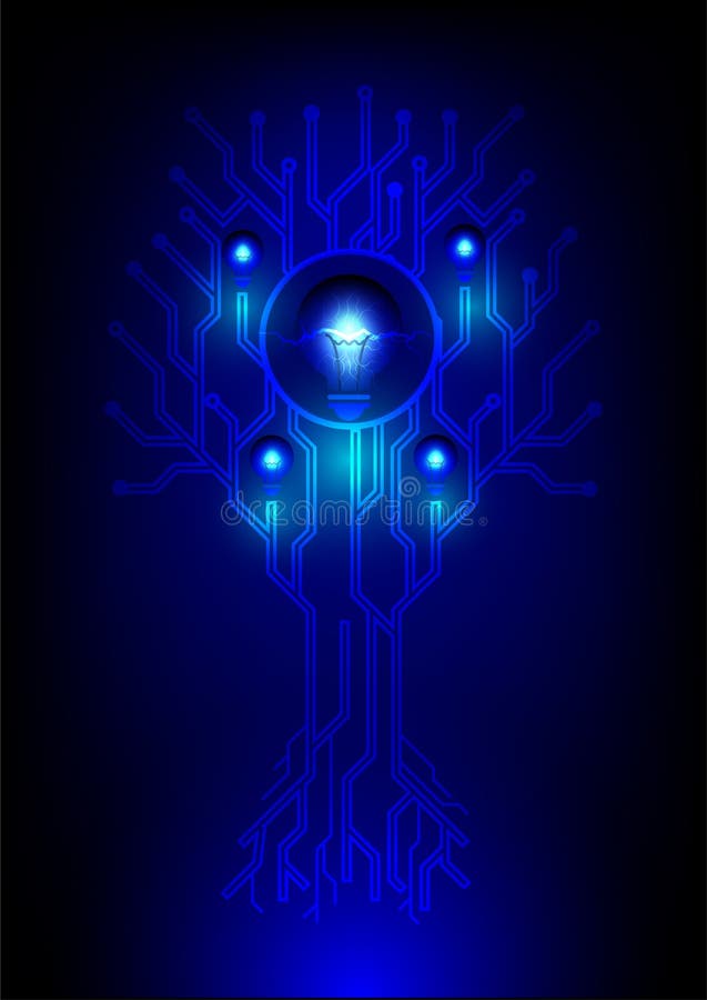 Electric Circuit Tree Shape Stock Vector - Illustration of ...