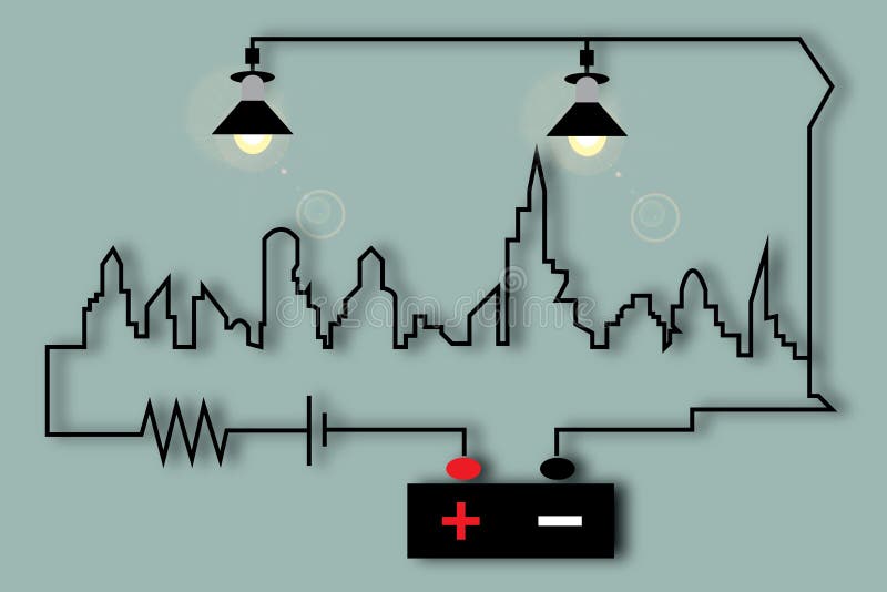 Electric city stock vector. Illustration of creativity - 75418560