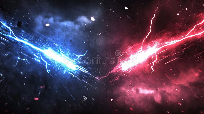 Electric Clash Red Versus Blue Lightning Effects Showcase with Dynamic ...
