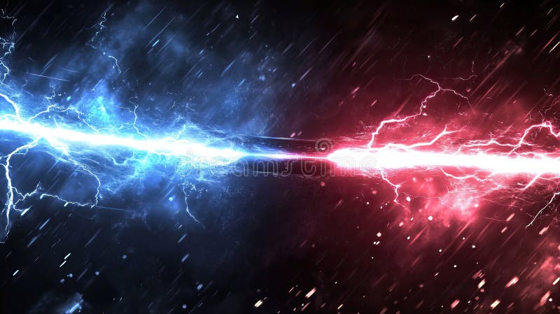 Electric Clash Red Versus Blue Lightning Effects Showcase with Dynamic ...