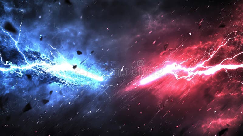 Electric Clash Red Versus Blue Lightning Effects Showcase with Dynamic ...
