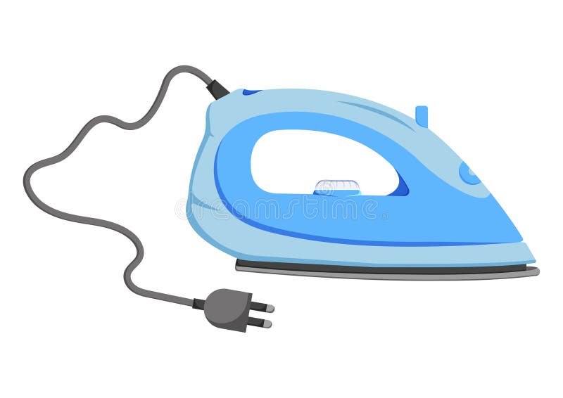 Electric Clothes Iron Vector Flat Design Isolated on White Background ...